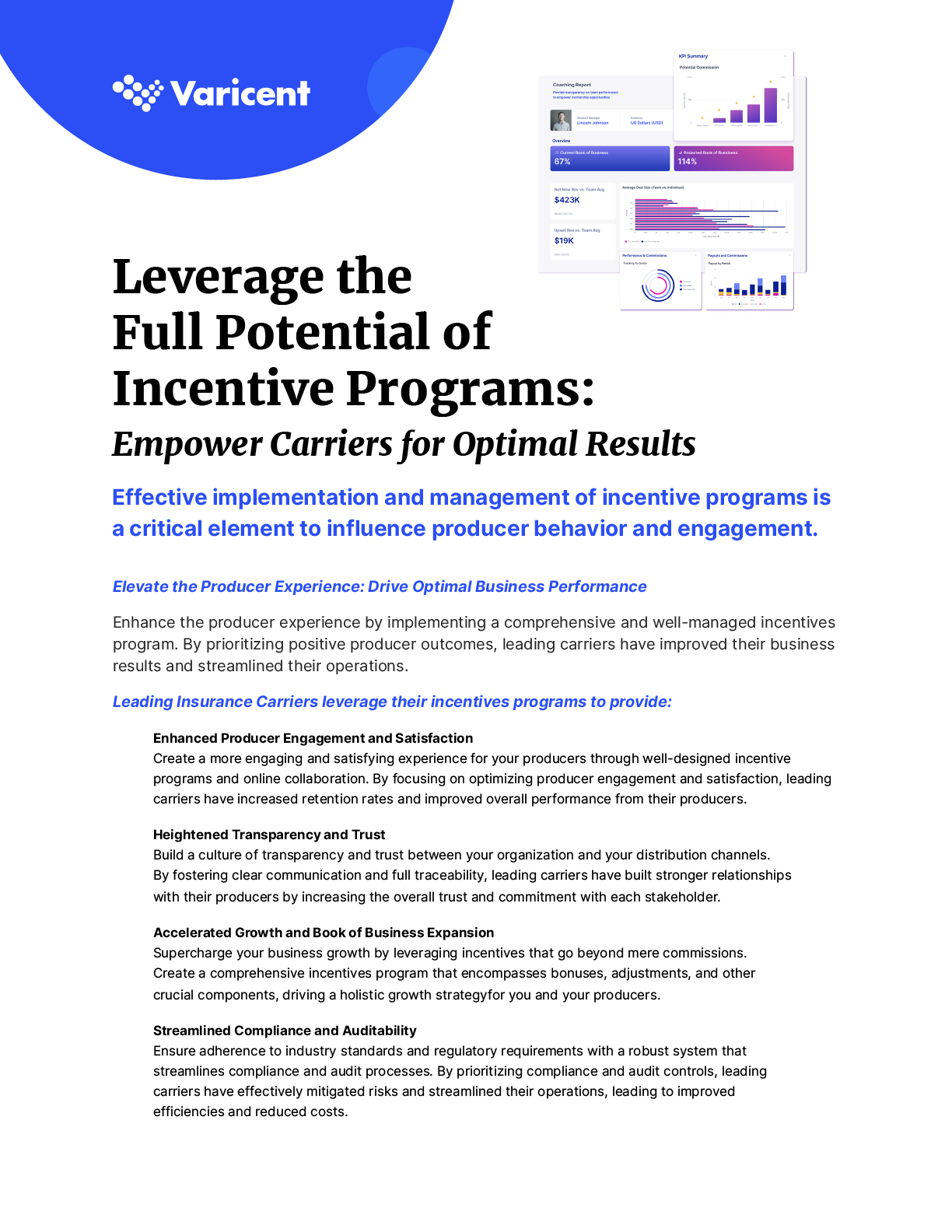 Insurance Solution Sheet | Varicent